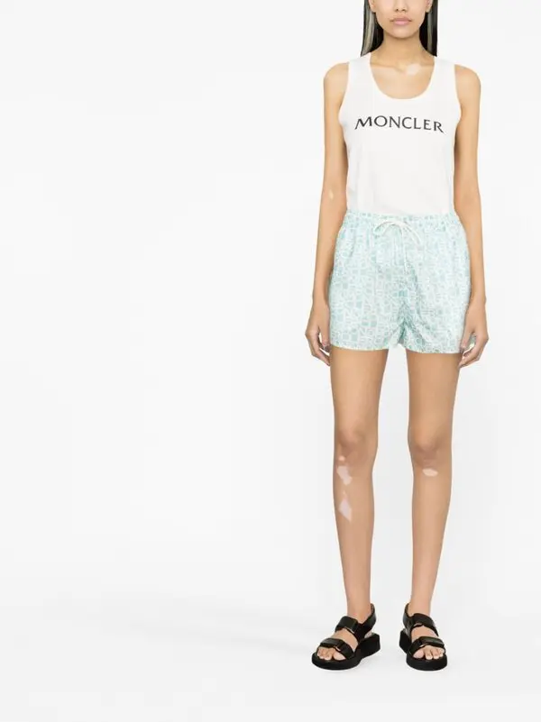 Moncler Logo-print Drawstring Shorts - Green