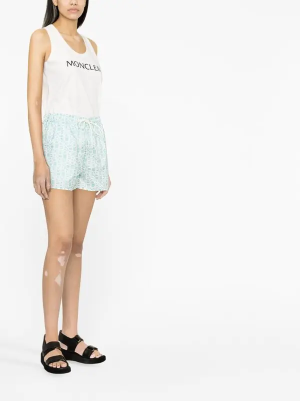 Moncler Logo-print Drawstring Shorts - Green