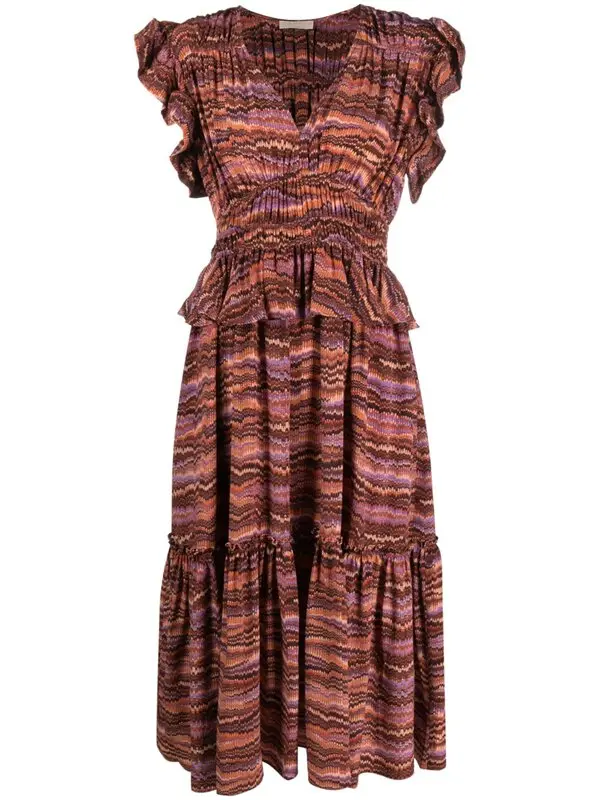Ulla Johnson Bendetta Abstract-print Silk Midi Dress