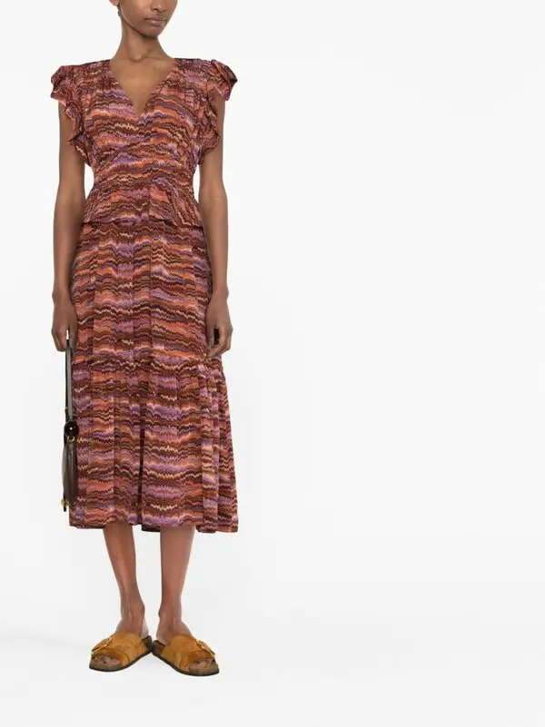Ulla Johnson Bendetta Abstract-print Silk Midi Dress