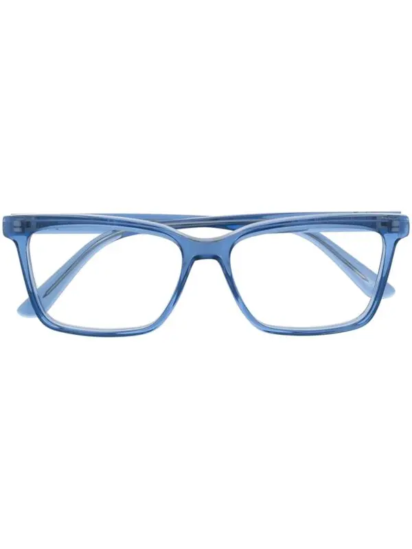 Karl Lagerfeld Logo-plaque Rectangle-frame Glasses - Blue