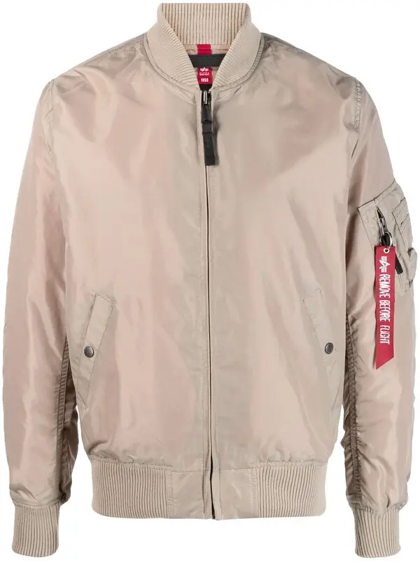 Alpha Industries Zip-up Bomber Jacket - Neutrals