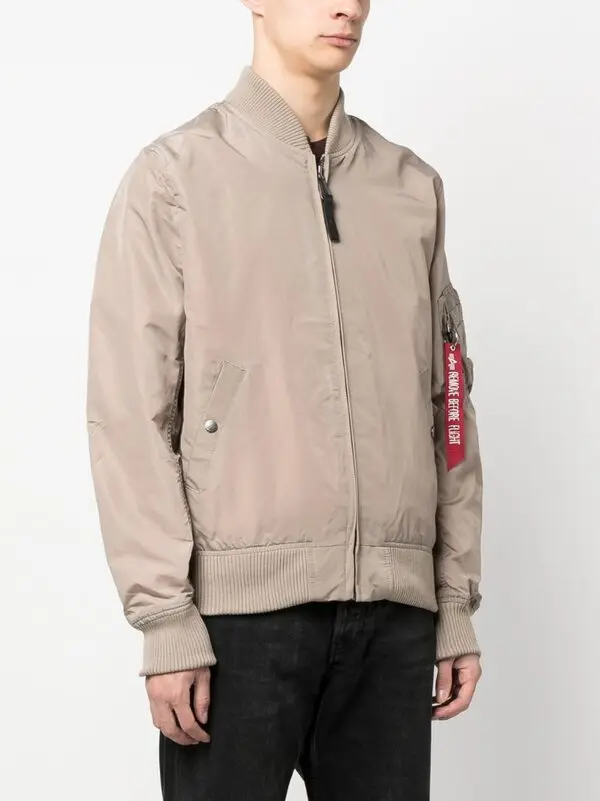 Alpha Industries Zip-up Bomber Jacket - Neutrals