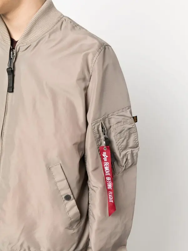 Alpha Industries Zip-up Bomber Jacket - Neutrals