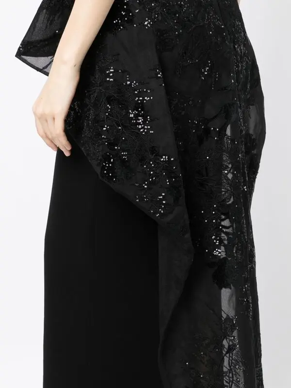 SAIID KOBEISY Strapless Embroidered Dress