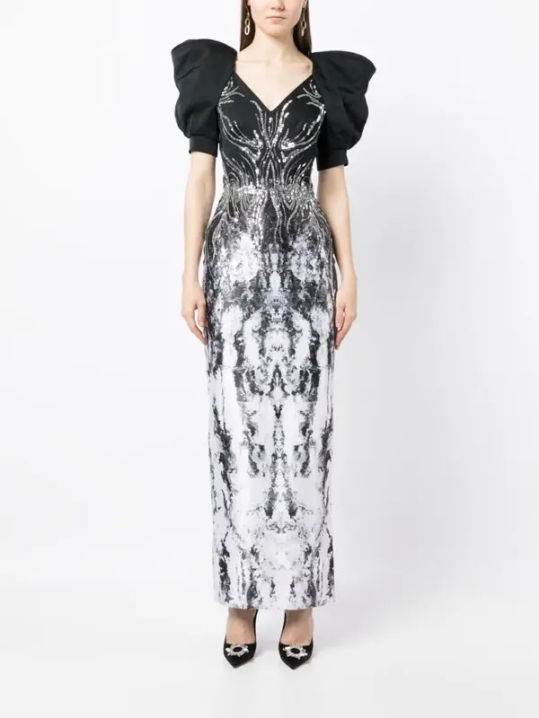 SAIID KOBEISY Sequin-embellished Gown
