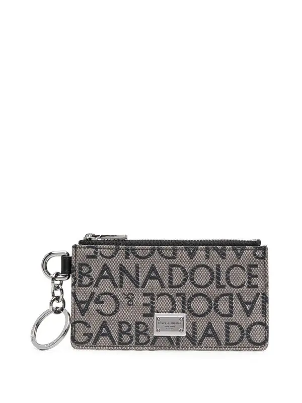 Dolce & Gabbana Keyring-attachment Monogram-pattern Wallet - Neutrals