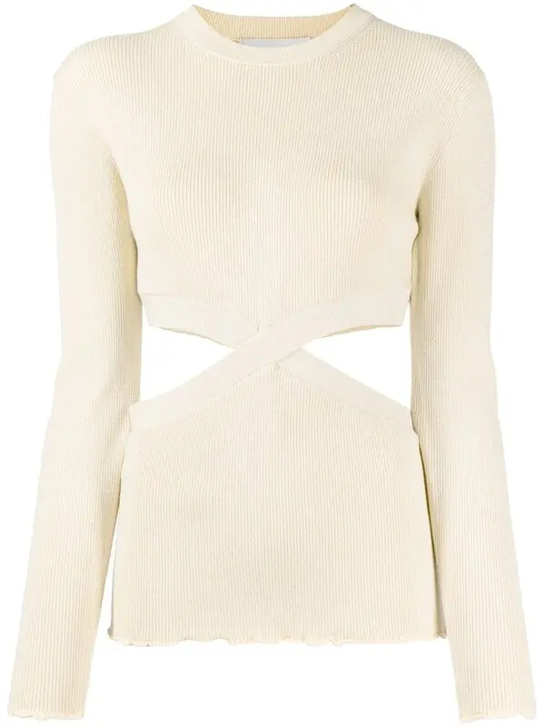 3.1 Phillip Lim Lurex Cut-out Knitted Top