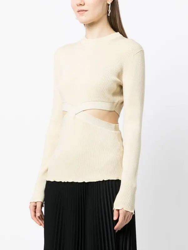 3.1 Phillip Lim Lurex Cut-out Knitted Top