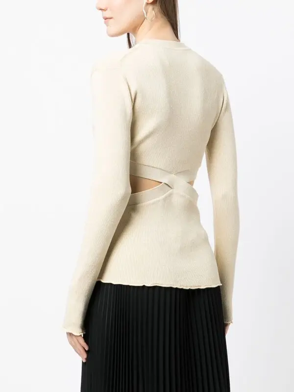 3.1 Phillip Lim Lurex Cut-out Knitted Top