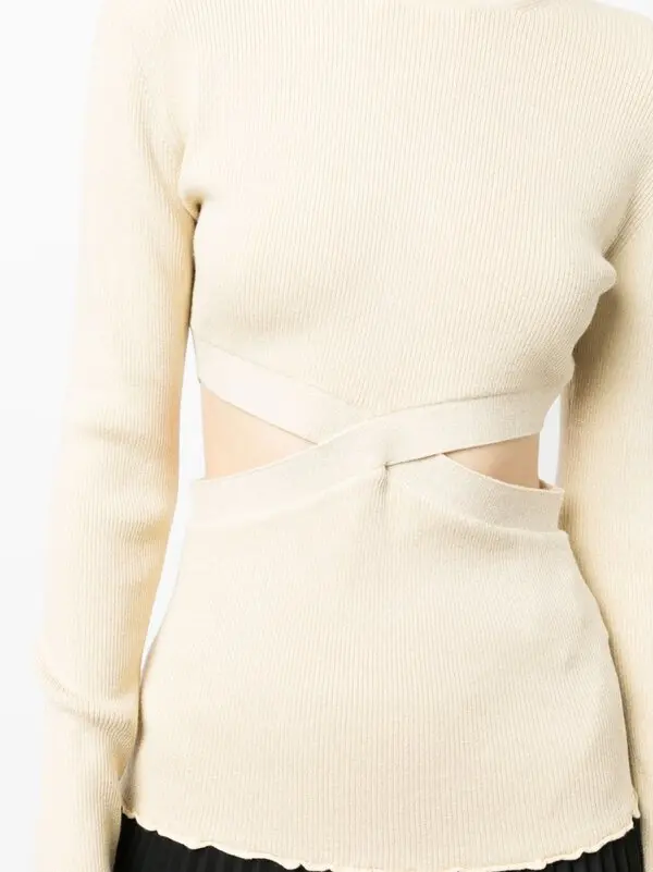 3.1 Phillip Lim Lurex Cut-out Knitted Top