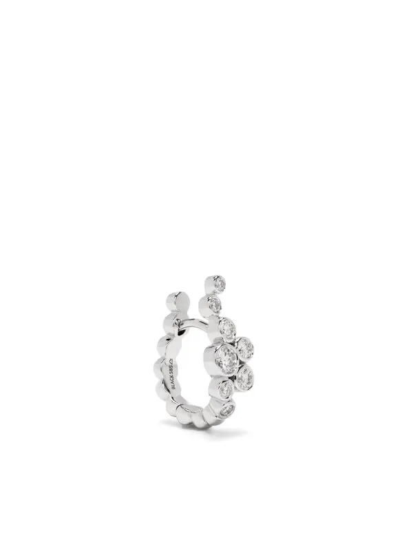 MARIA BLACK 14kt White Gold Garbo Single Huggie Earring - Silver