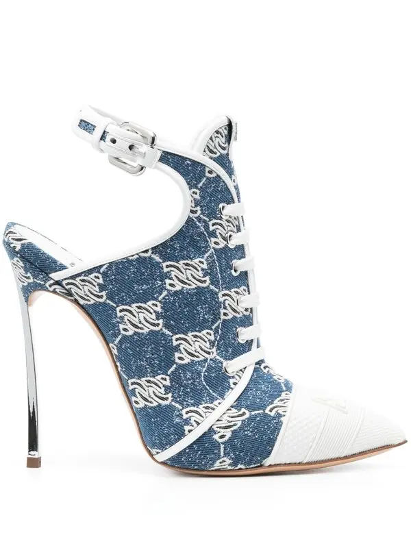 Denim Casadei Blue Shoes Casadei Blade Denim Ankle Boots In Blue