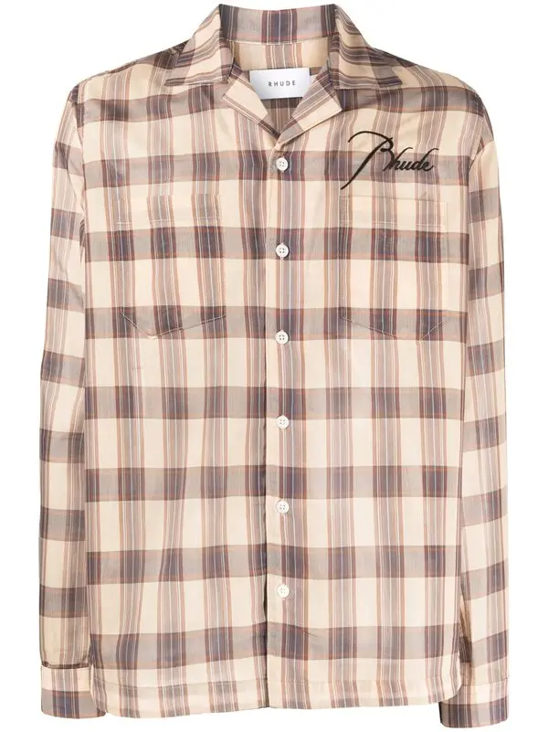 Rhude Logo-embroidered Checked Shirt