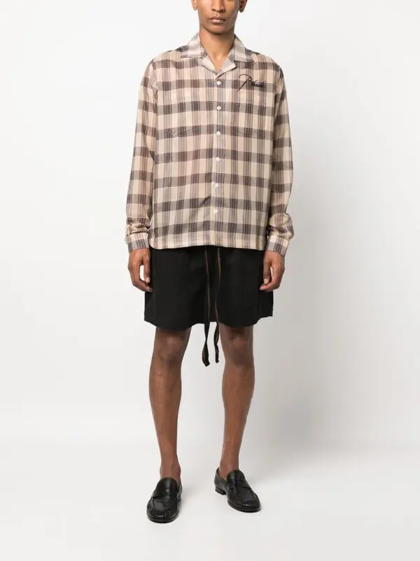 Rhude Logo-embroidered Checked Shirt