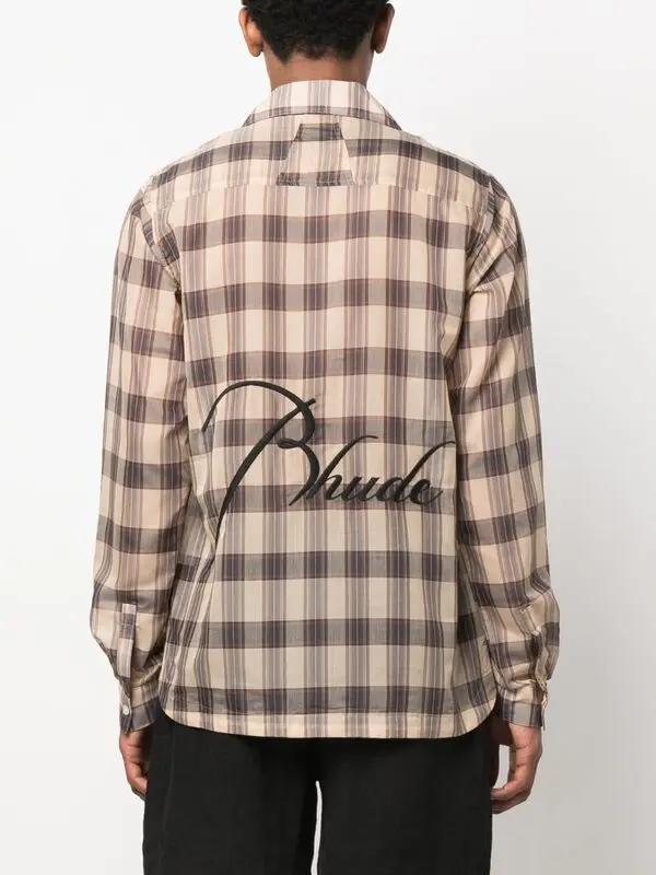 Rhude Logo-embroidered Checked Shirt
