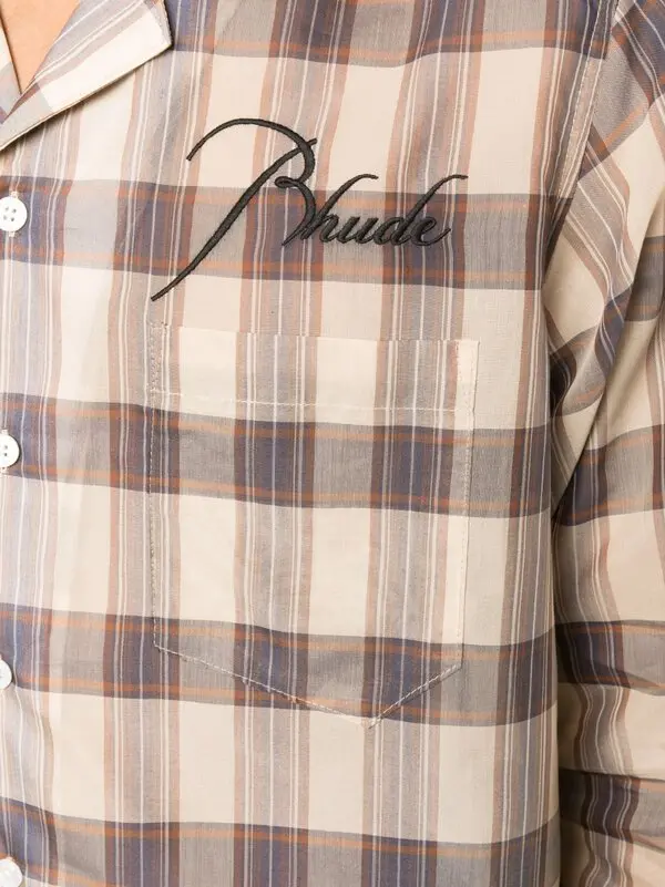 Rhude Logo-embroidered Checked Shirt