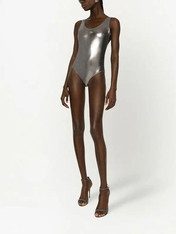 Dolce & Gabbana Foiled-effect Racer Swimsuit