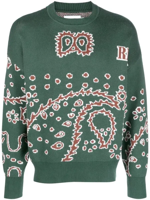 Rhude Intarsia-knit Jumper - Green