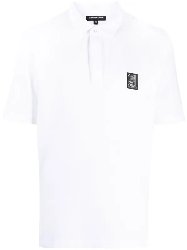 Costume National Logo-patch Piqué Polo Shirt - White