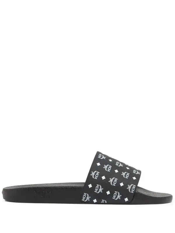 Mcm Logo-print Slides - Black