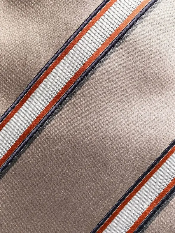 Brunello Cucinelli Striped Pointed Tip Tie - Neutrals