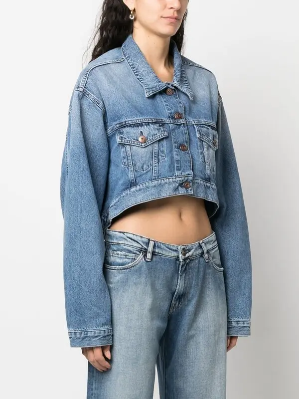 3x1 High-low Hem Cropped Denim Jacket