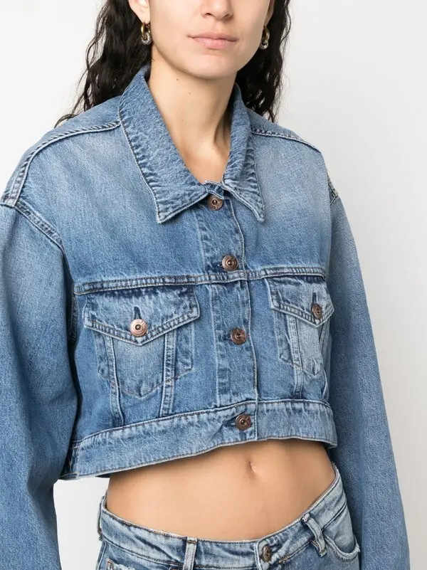 3x1 High-low Hem Cropped Denim Jacket