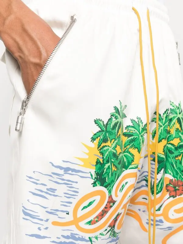 Rhude Graphic-print Drawstring Shorts