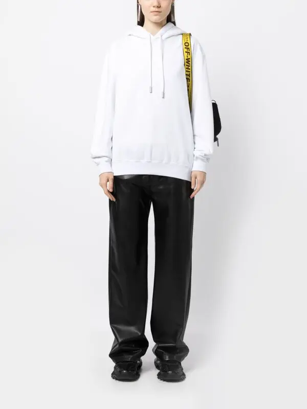 Off-White Diag-print Cotton Hoodie - White
