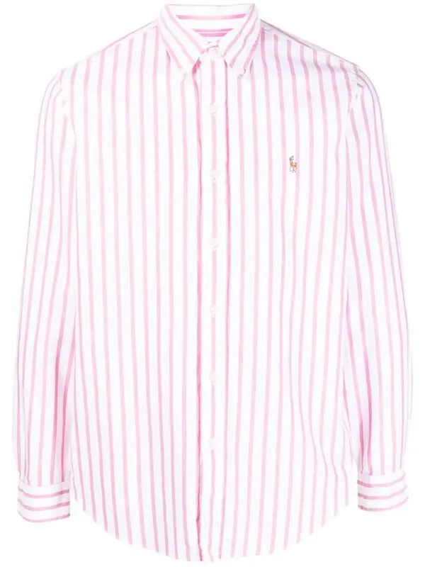 Polo Ralph Lauren Logo-embroidered Striped Shirt - Pink