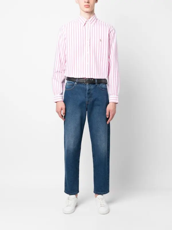 Polo Ralph Lauren Logo-embroidered Striped Shirt - Pink