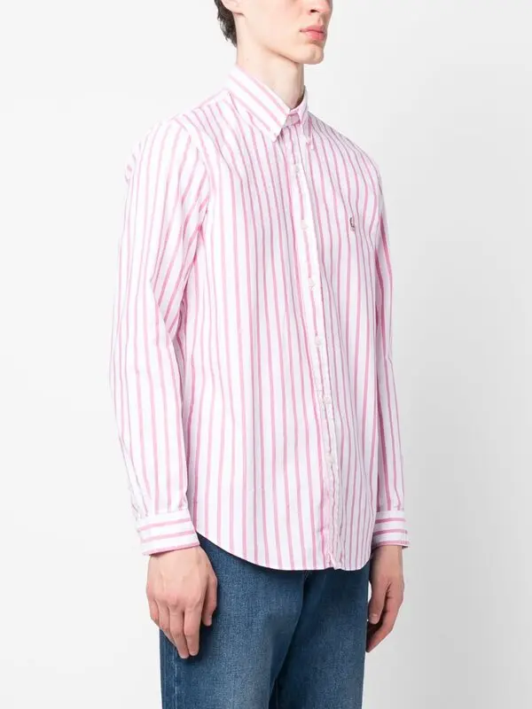 Polo Ralph Lauren Logo-embroidered Striped Shirt - Pink