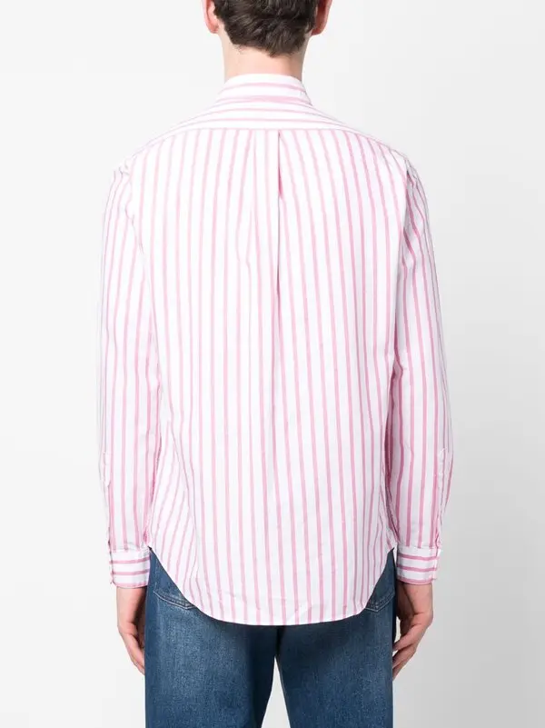 Polo Ralph Lauren Logo-embroidered Striped Shirt - Pink