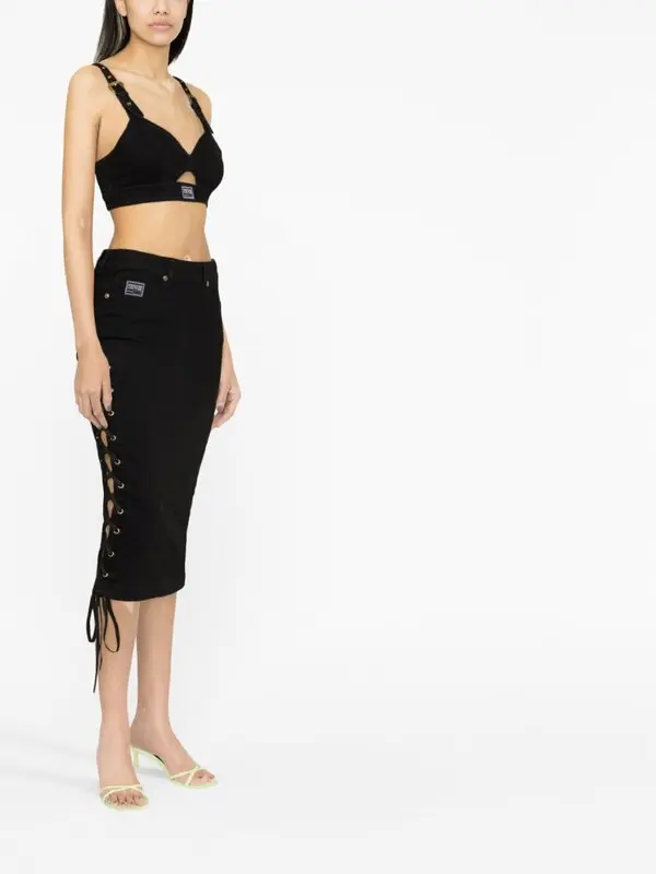 Versace Logo-patch Pencil Skirt