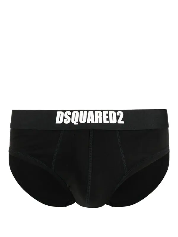 Dsquared2 Two-pack Logo-waistband Briefs - Black