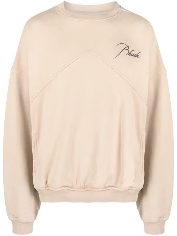 Rhude Logo-print Slouchy Sweatshirt - Brown