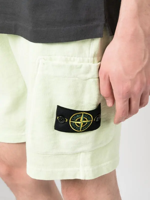 Stone Island Compass-motif Cotton Shorts