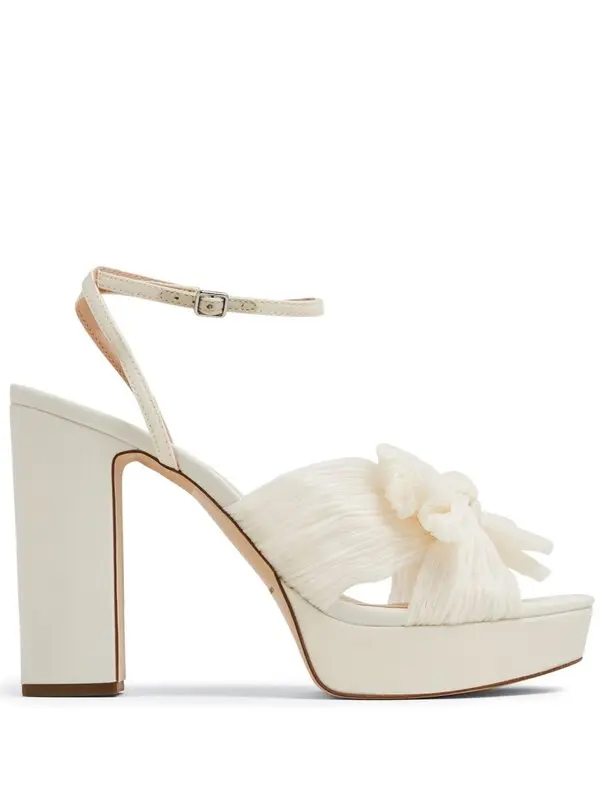 LOEFFLER RANDALL Natalia Pleated Knot 100mm Sandals - White