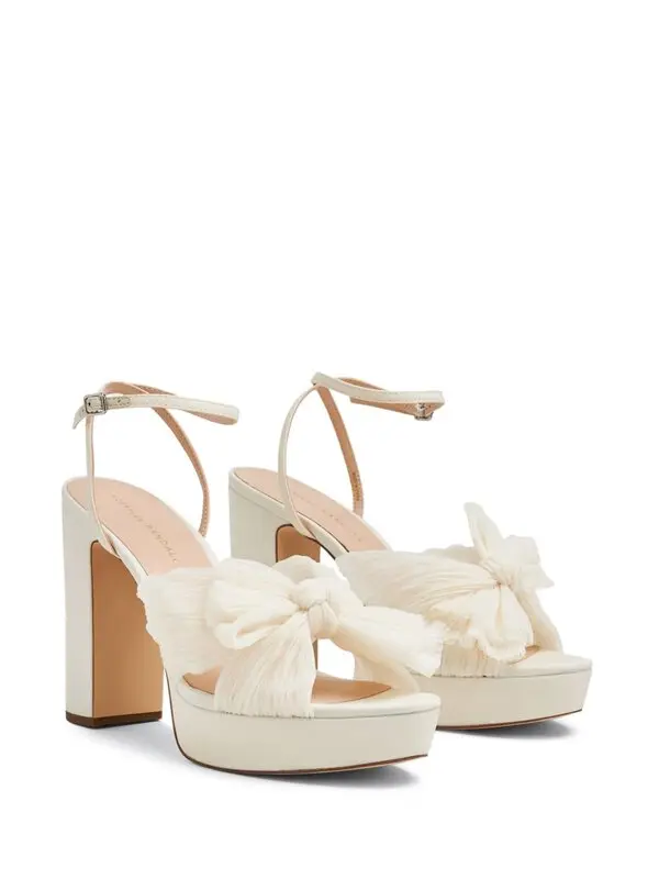 LOEFFLER RANDALL Natalia Pleated Knot 100mm Sandals - White