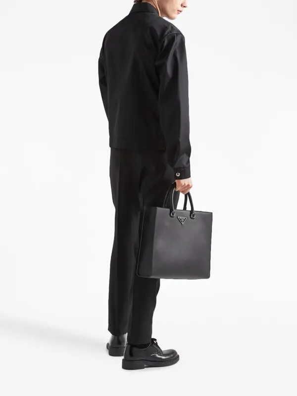 Prada Re-nylon And Leather Jacket