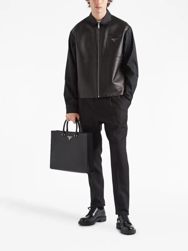 Prada Re-nylon And Leather Jacket