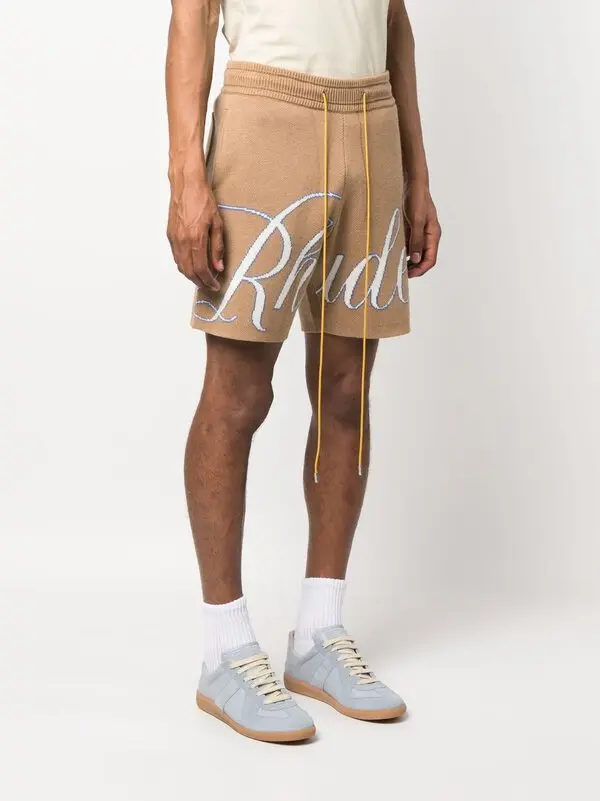 Rhude Intarsia-knit Logo Shorts