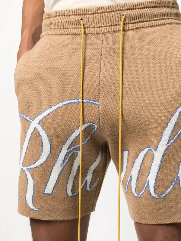 Rhude Intarsia-knit Logo Shorts
