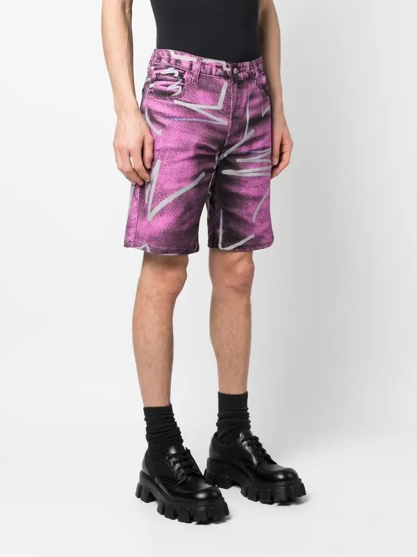 Moschino Illustration-style Print Denim Shorts