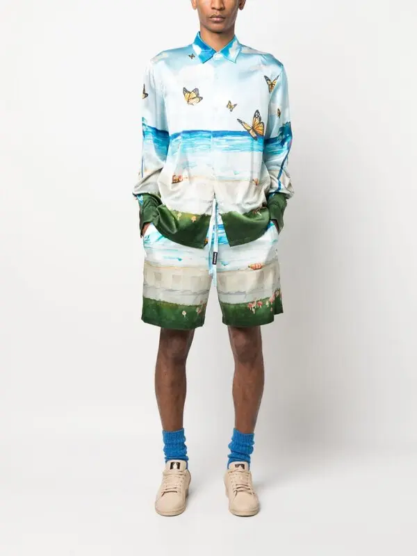 NAHMIAS Butterfly Beach Silk Shorts
