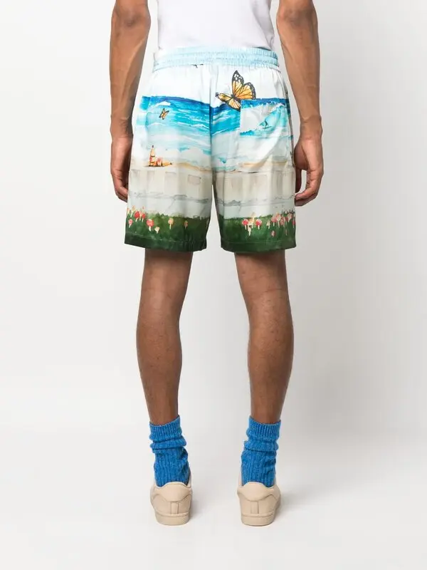 NAHMIAS Butterfly Beach Silk Shorts