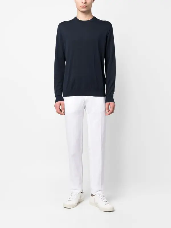 Eleventy Long-sleeve Knitted Jumper - Blue
