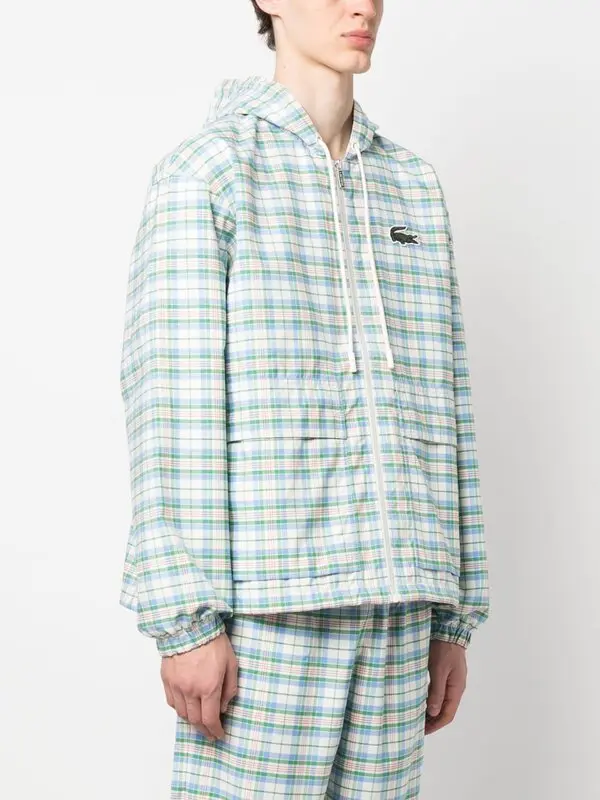 Lacoste Plaid Hooded Track Jacket