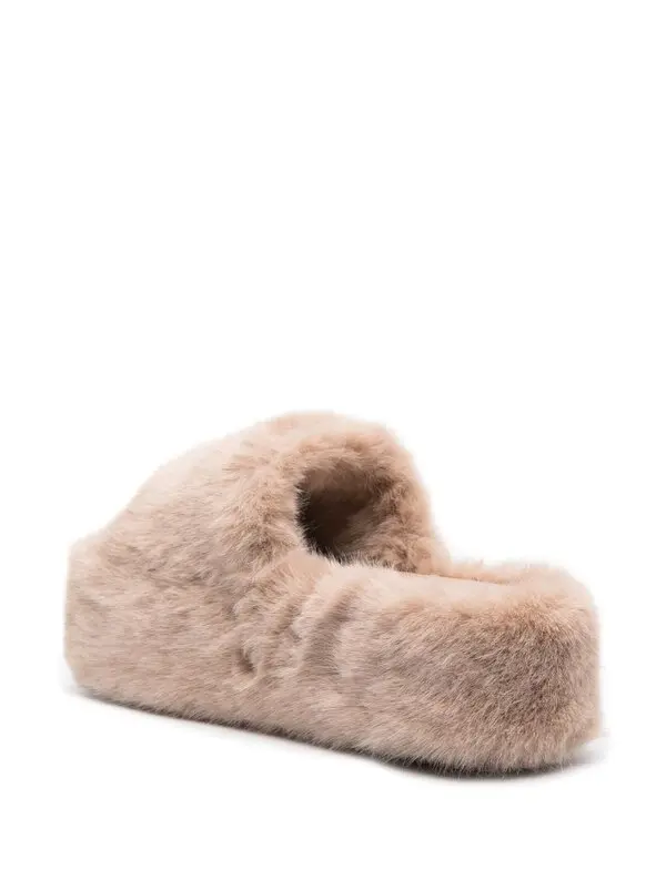 STAND STUDIO Phoebe Faux-fur Platform Slides